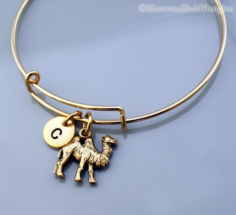 Camel Bangle, Camel Bracelet, Gold Camel Charm Jewelry, Expandable ...