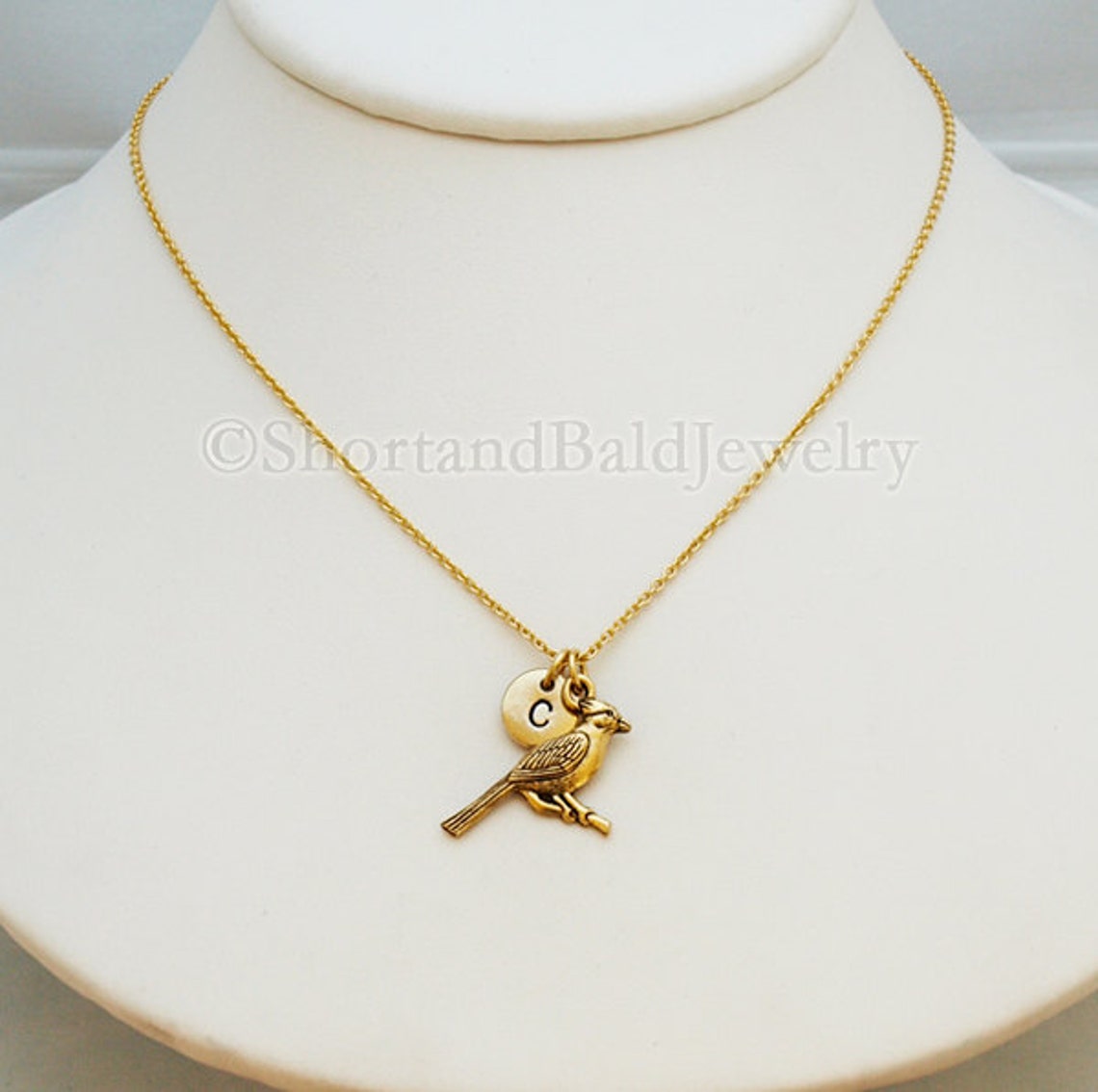 Cardinal Bird Charm Necklace Bird Charm Antique Gold - Etsy
