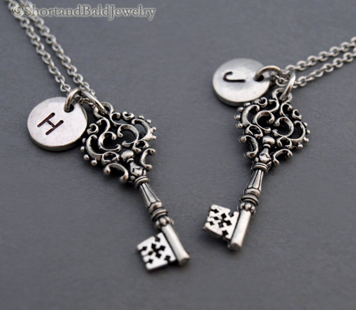 Antique Key Necklace Best Friend Key Necklaces Skeleton Key - Etsy