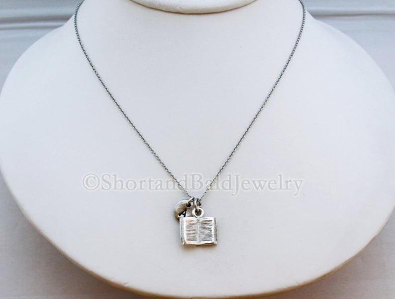 Book Necklace Reading Book Open Book Book Charm Jewelry - Etsy