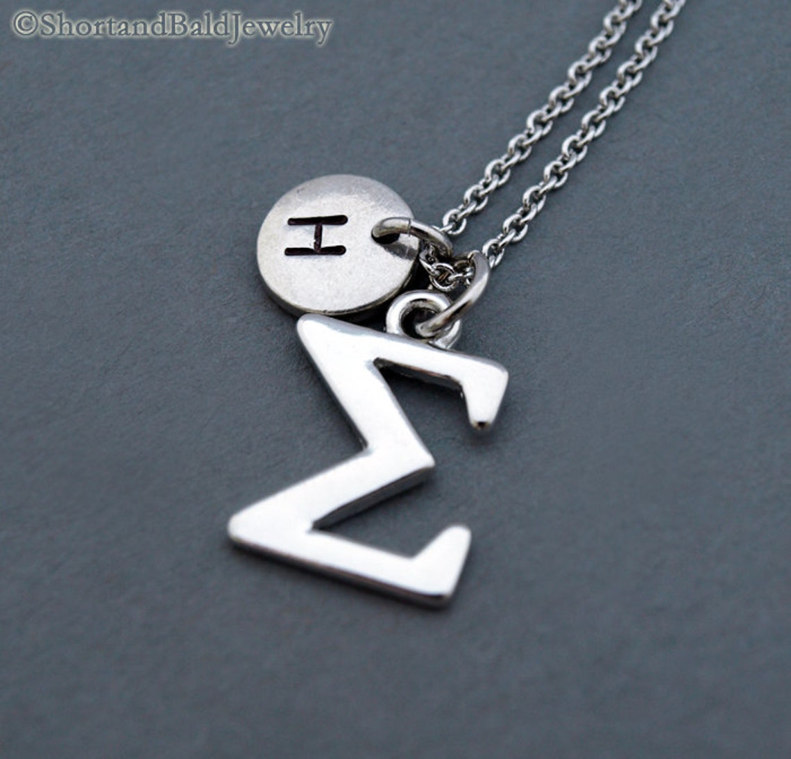 Sigma Necklace Silver Sigma Sigma Symbol Silver Sigma Sign | Etsy