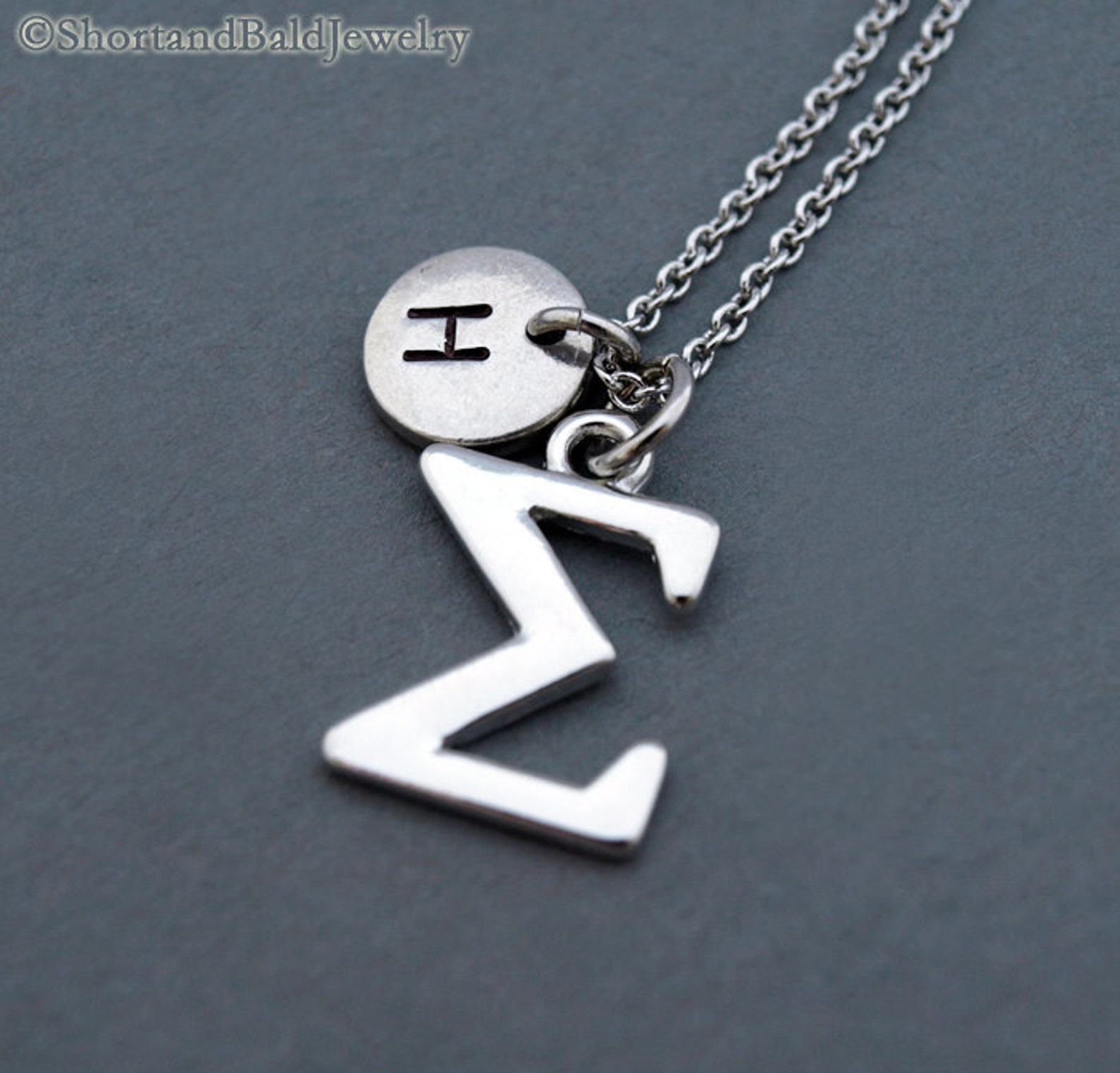 Sigma Necklace Silver Sigma Sigma Symbol Silver Sigma Sign | Etsy