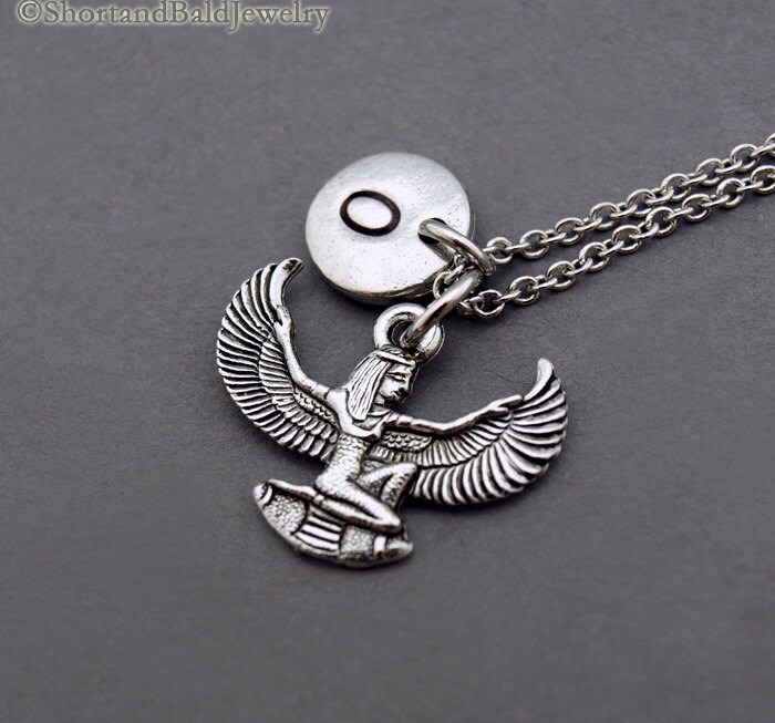 Isis Necklace Egyptian Goddess Isis Silver Isis Winged - Etsy