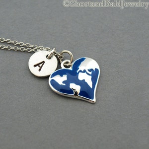 Earth Necklace, Blue Earth, Earth Heart, Globe, Long Distance ...