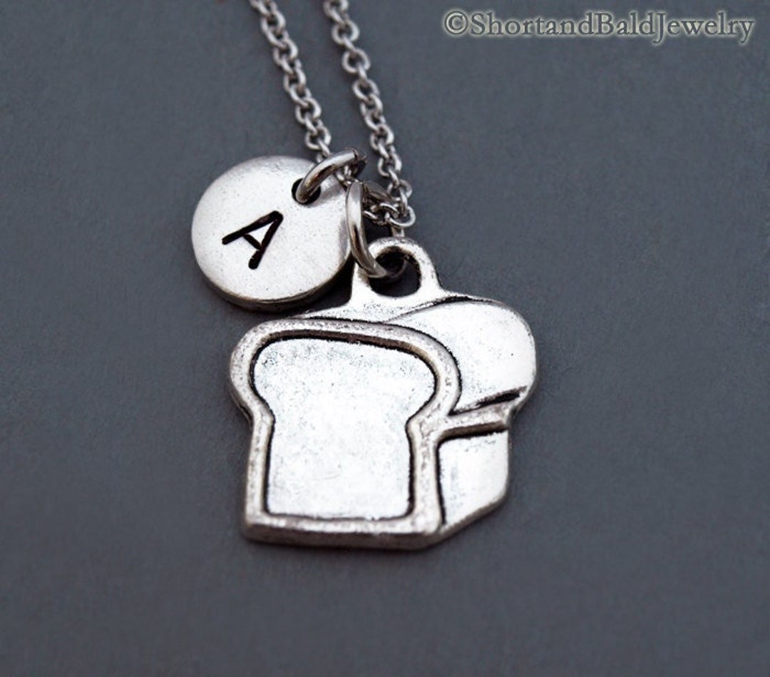 Bread Charm Necklace, Silver Bread Charm, Loaf of Bread Charm, Food ...