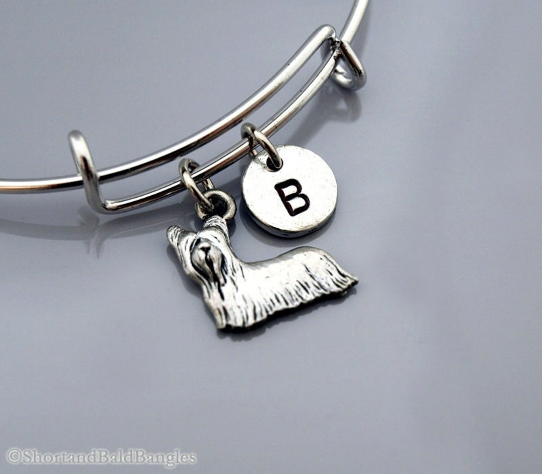 Yorkshire Terrier Bangle, Yorkie Bracelet, Silver Yorkie Charm Bracelet ...