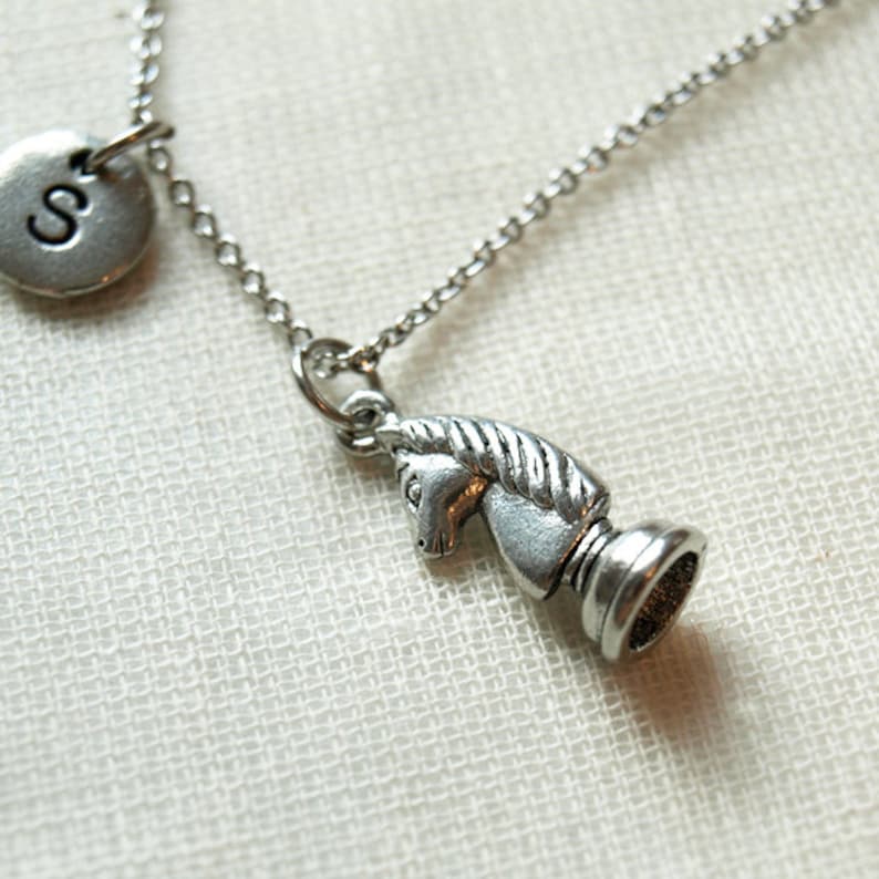 Chess Necklace Knight Chess Charm Knight Chess Piece Charm - Etsy