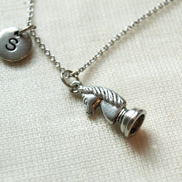 Chess Necklace Knight Chess Charm Knight Chess Piece Charm - Etsy