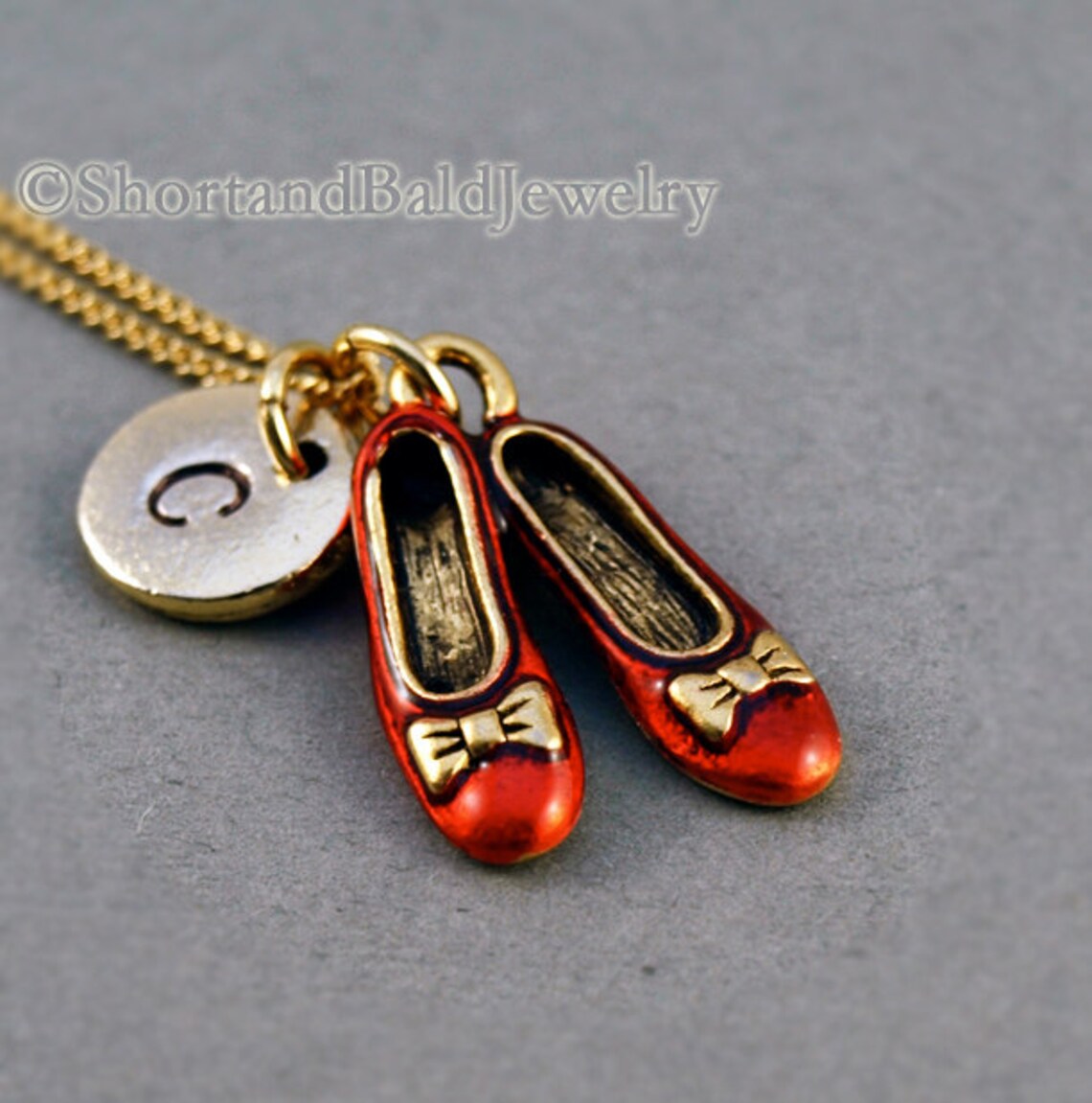 Ruby Red Slippers Necklace, Wizard of Oz Charm Necklace, Magical Shoes ...
