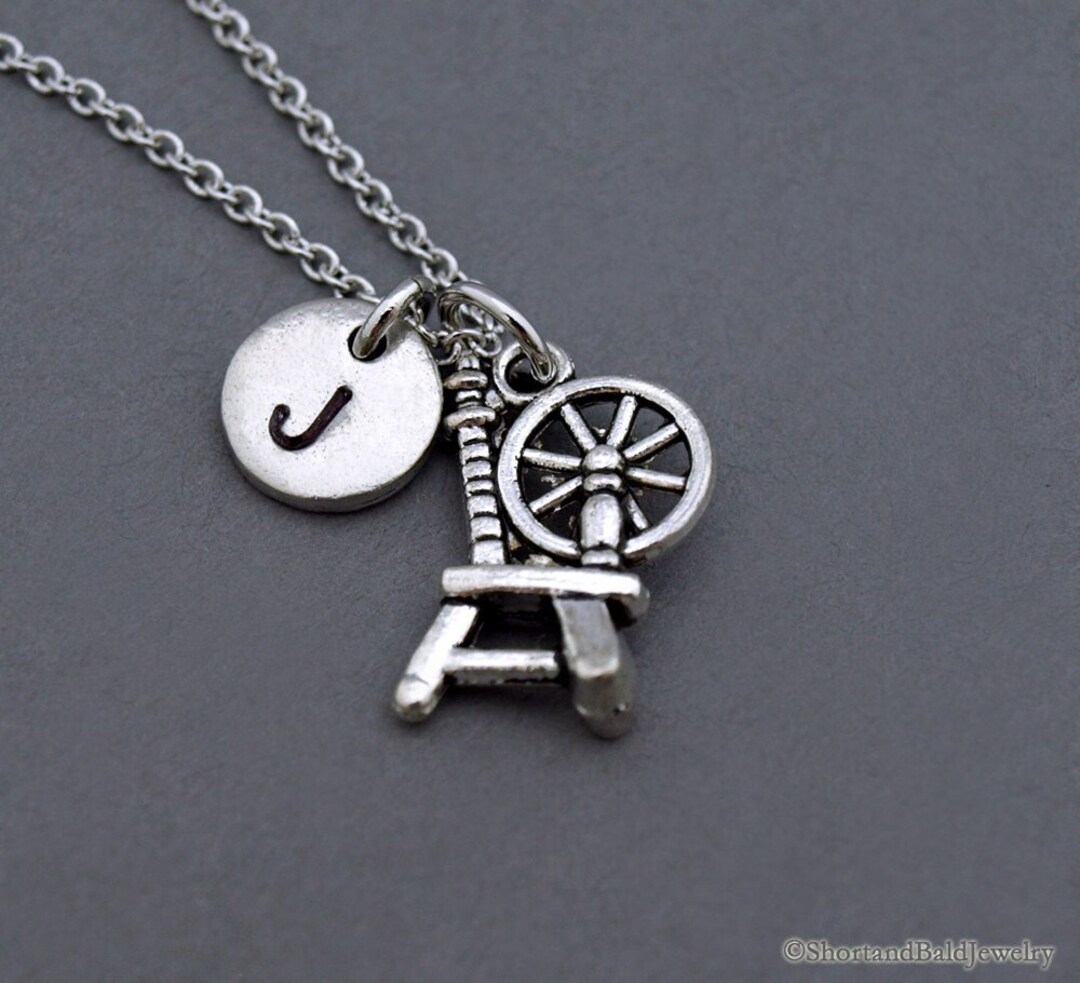 Spinning Wheel Necklace, Spinning Wheel Charm, Treadle Wheel, Spinning ...