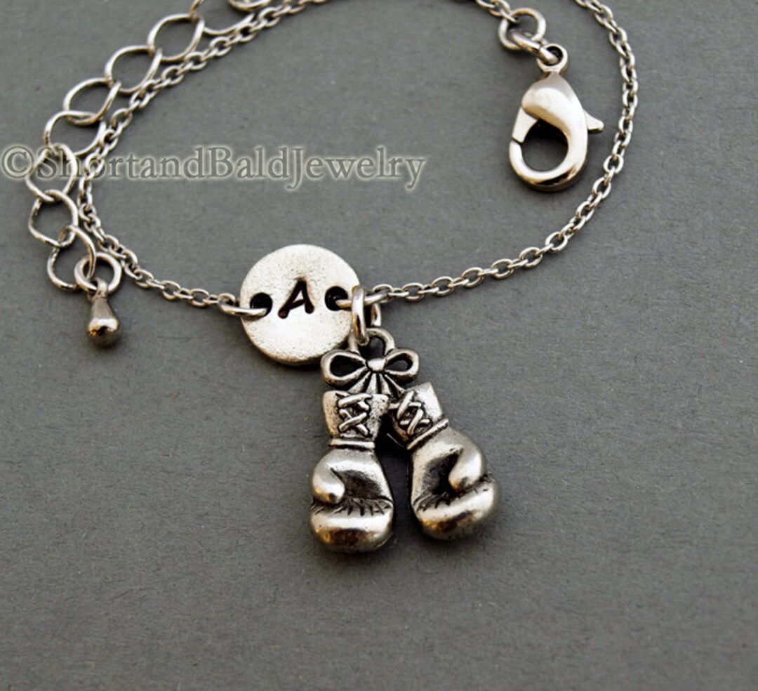 Boxing Gloves Charm Bracelet, Boxing Glove Silver Bracelet, Boxing ...