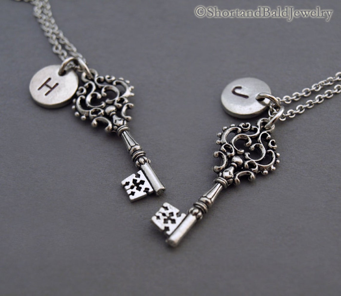 Antique Key Necklace Best Friend Key Necklaces Skeleton Key - Etsy