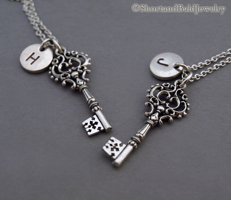 Antique Key Necklace Best Friend Key Necklaces Skeleton Key - Etsy