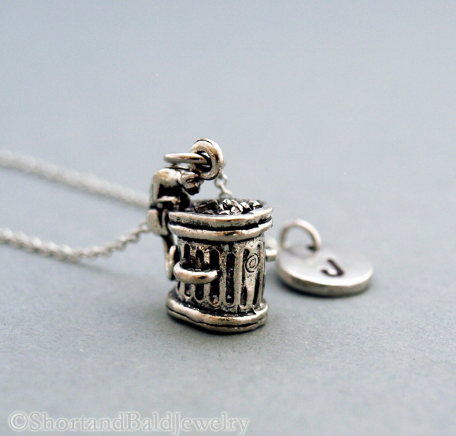 Garbage Bin Cat Necklace, Stray Cat Necklace, Trash Can, Alley Cat ...