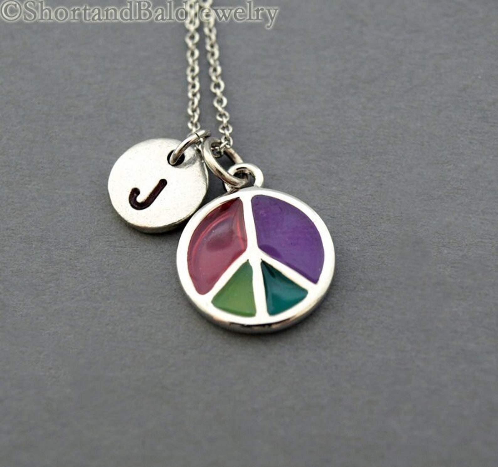 Peace Sign Necklace Multicolor Peace Peace Symbol Necklace - Etsy