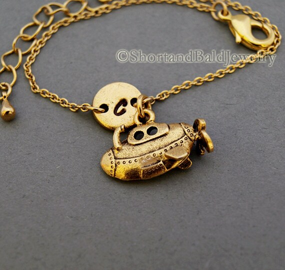 Submarine charm bracelet yellow submarine antique gold | Etsy