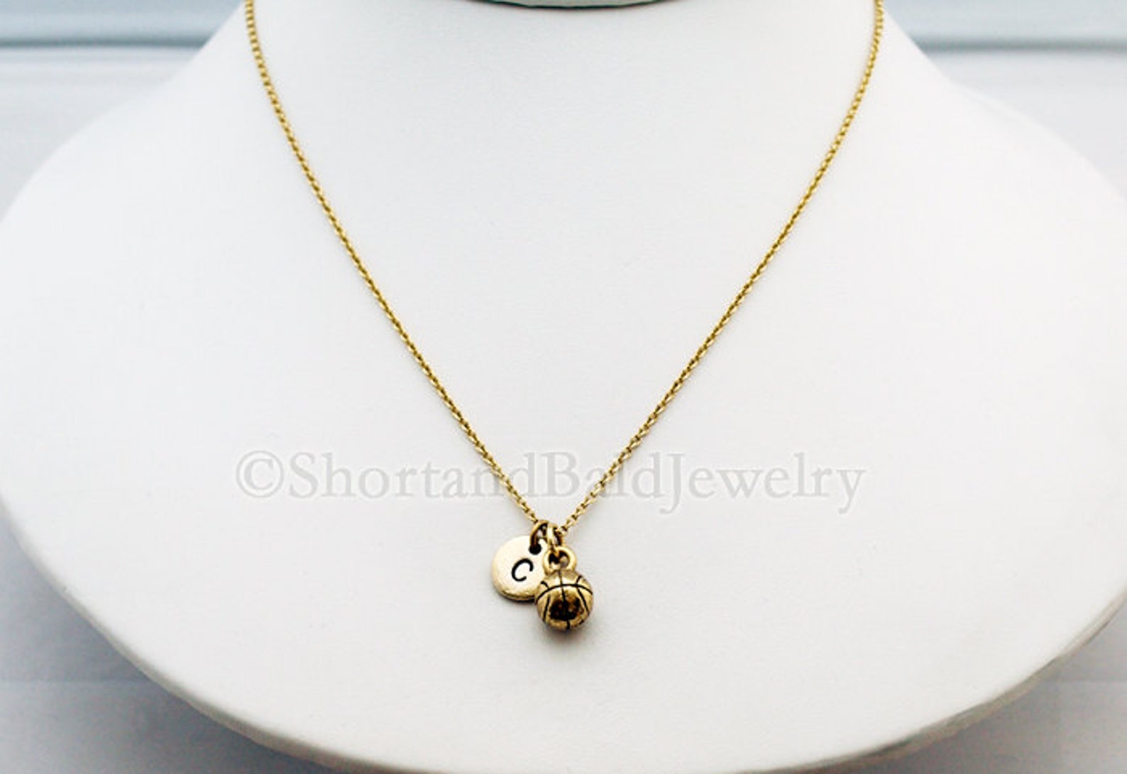 Basketball Necklace, Basketball Ball Charm, Sports Charm Necklace ...