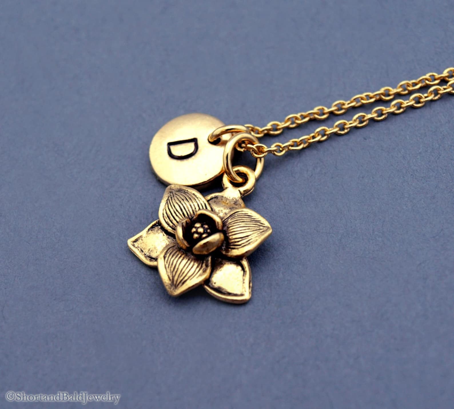 Magnolia Flower Necklace Gold Magnolia Flower Charm Garden - Etsy