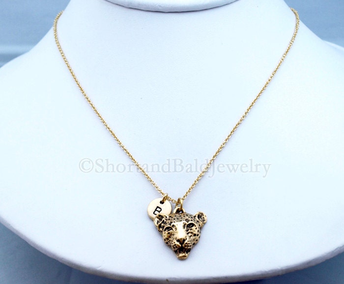 Leopard Head Necklace Leopard Head Charm Gold Leopard Charm - Etsy