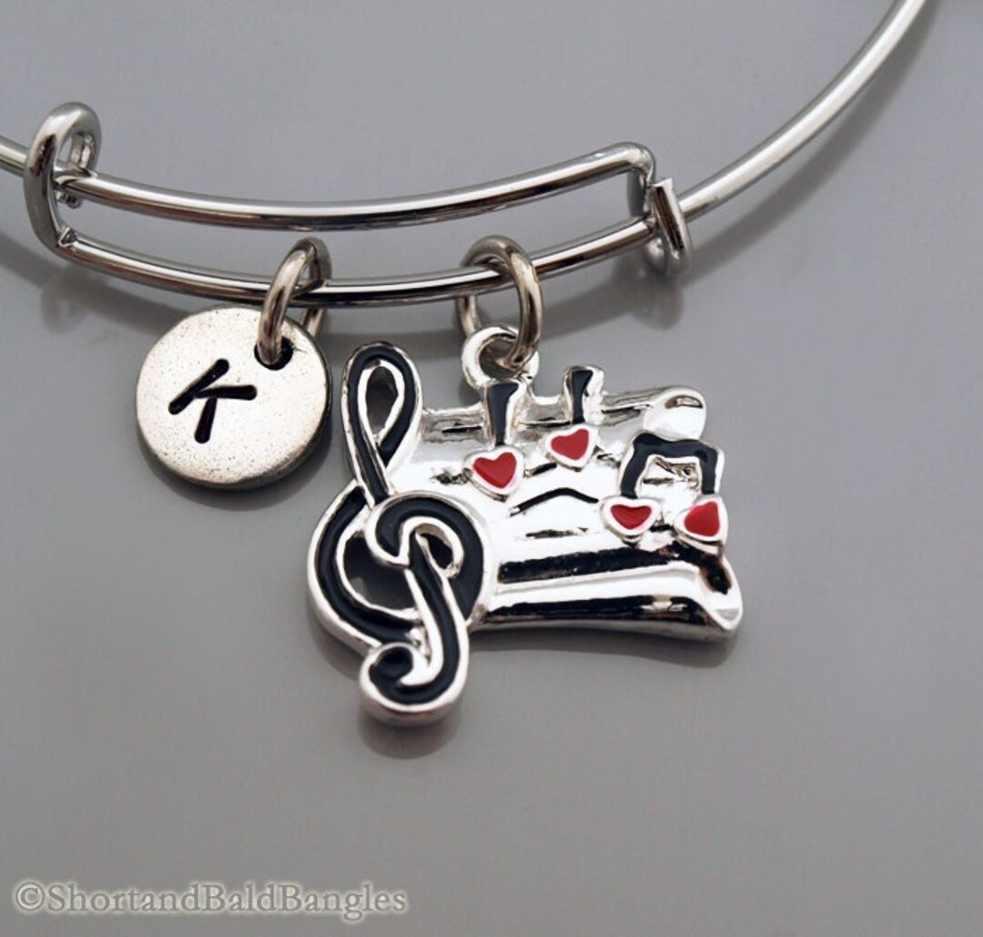 Music Note Bangle, Music Note Bracelet, Music Charm, Musician ...