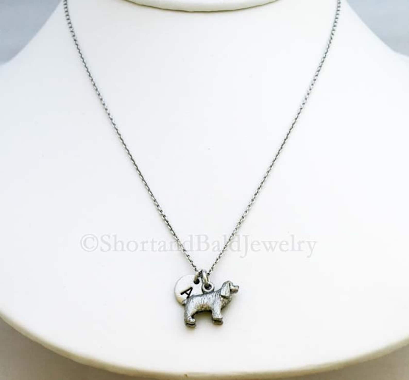 Cocker Spaniel Charm Necklace Cocker Spaniels Initial - Etsy