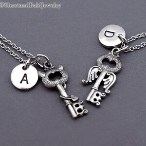 Angel Key Devil Key Necklace, Antique Key Charms, Two Best Friends ...