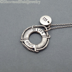 Life Saver Necklace, Life Saver Ring, Lifebuoy, Life Ring, Initial ...