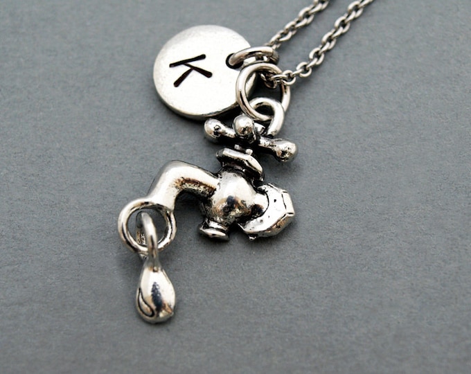 Water Faucet Necklace, Water Drop Necklace, Water Taps, Antique Silver ...