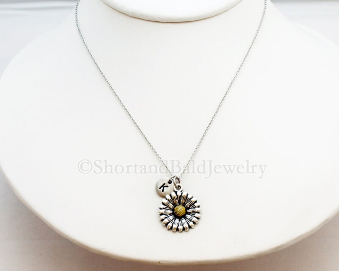 Daisy Necklace Flower Charm Necklace Daisy Flower Antique - Etsy