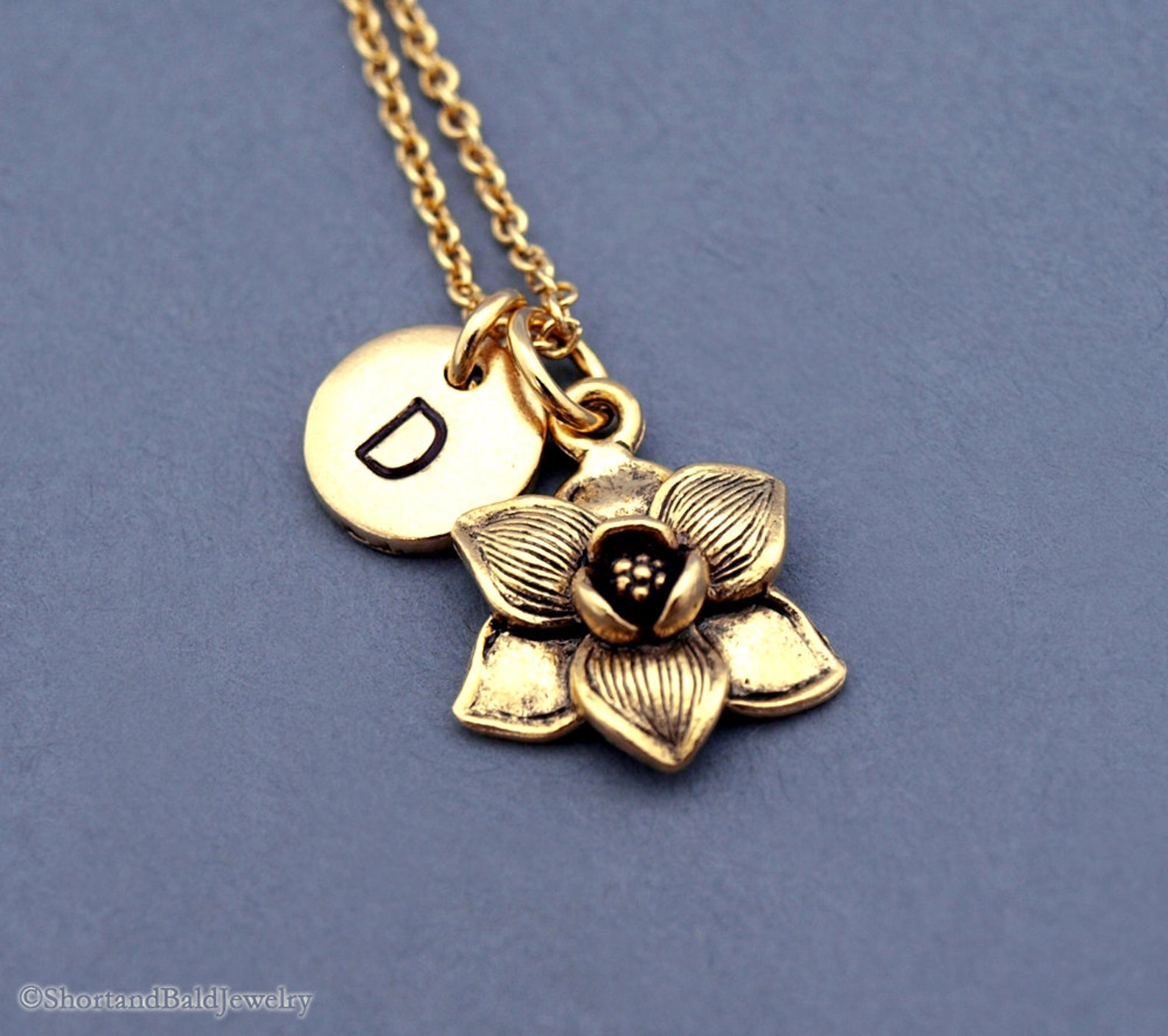 Magnolia Flower Necklace Gold Magnolia Flower Charm Garden - Etsy