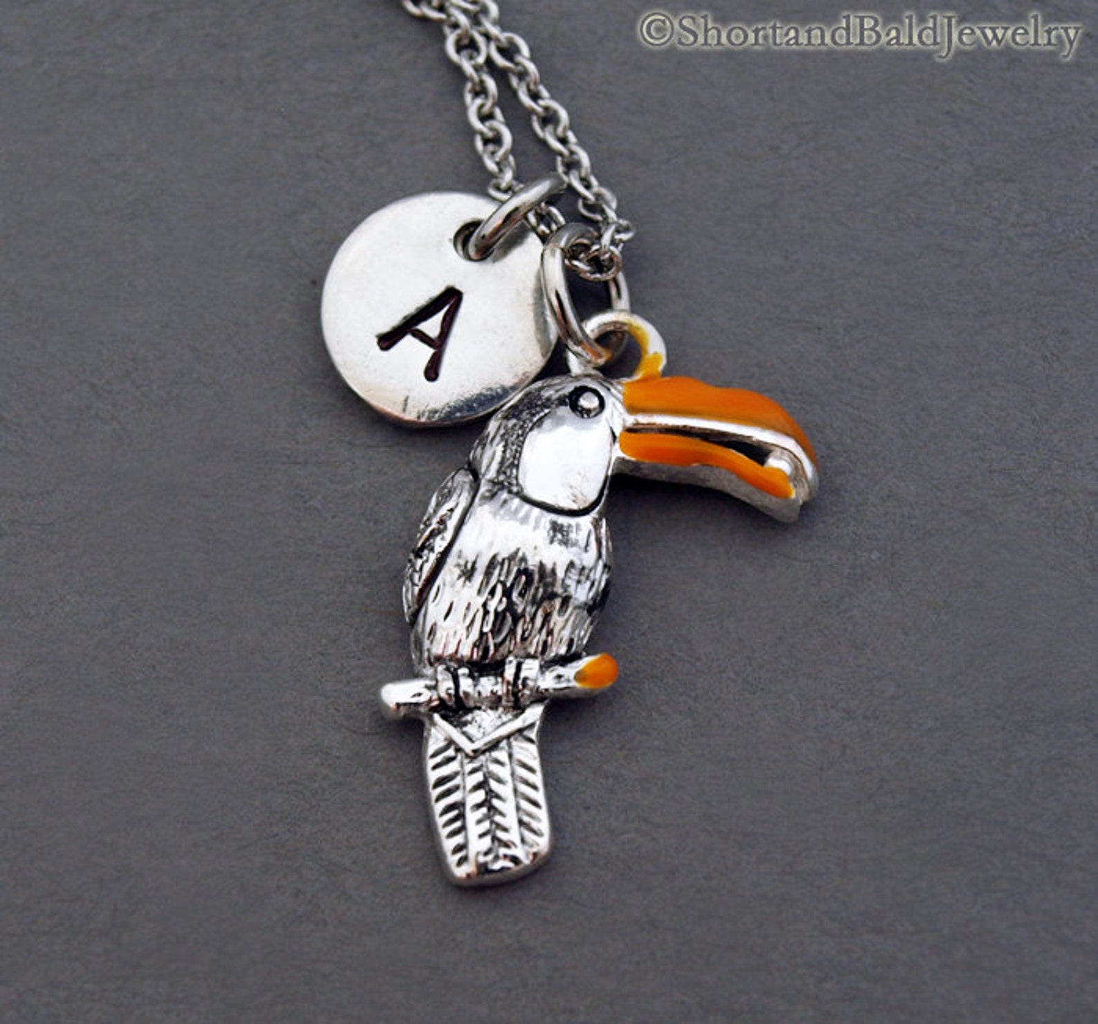Toucan Necklace Toucan Charm Toucan Charm Jewelry Initial - Etsy