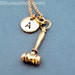 Gavel Necklace, Gavel Charm, Gold Gavel, Law Necklace, Initial Necklace ...