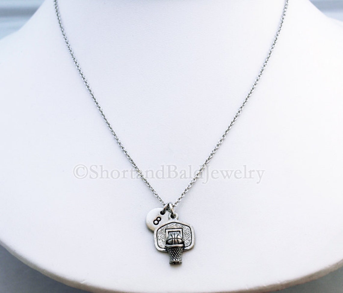 Basketball Hoop Necklace, Basketball Net, Backboard, Sports Charm ...