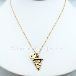Pizza Necklace, Pizza Slice, Pepperoni Pizza, Food Charm, Gold Pizza ...