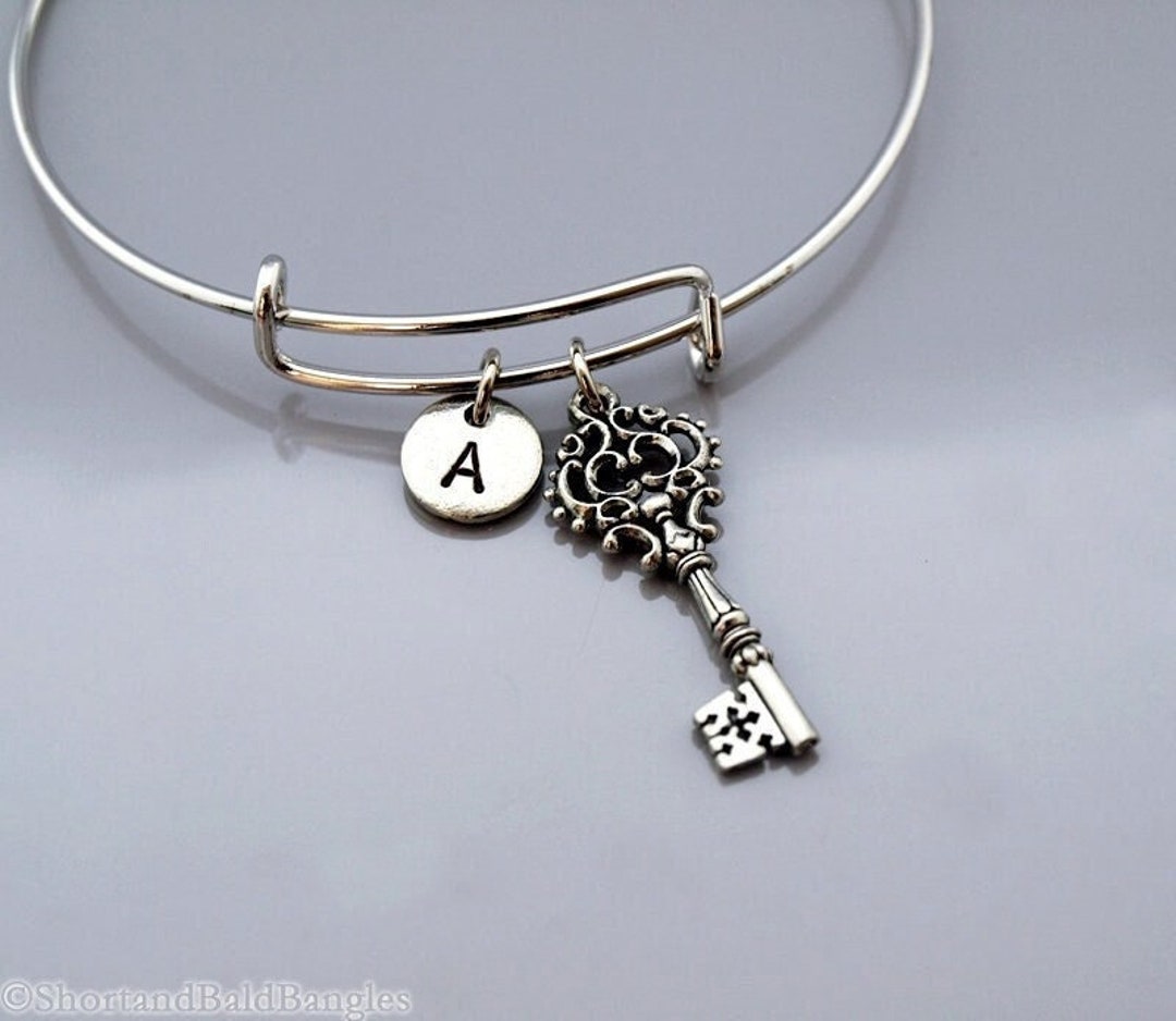 Antique Key Bangle, Antique Key Charm Bracelet, Key Charm Jewelry ...