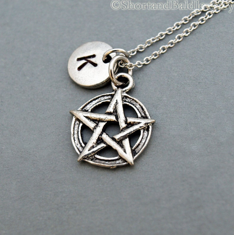 Pentagram Necklace Pentangle Star Pentagon Silver Pentagram - Etsy