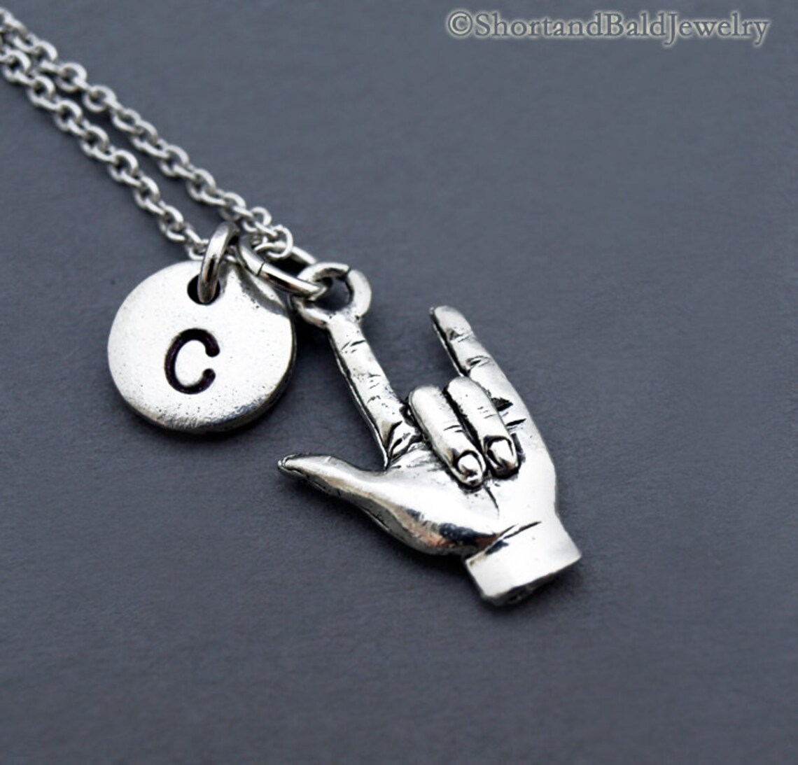 I Love You Sign Language Necklace Silver I Love You Sign - Etsy Canada