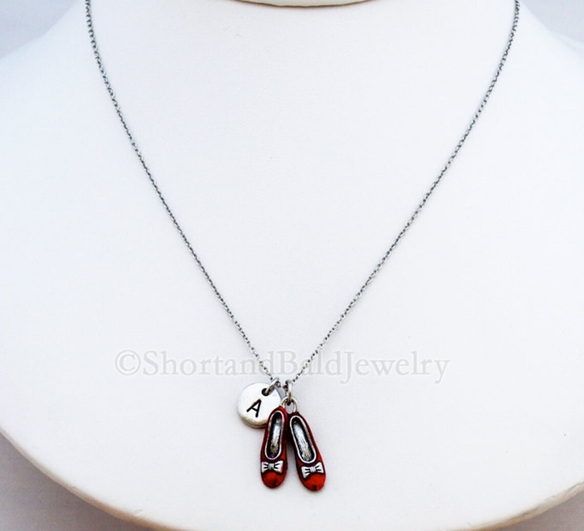 Ruby Red Slippers Necklace, Wizard of Oz Charm Necklace, Magical Shoes ...