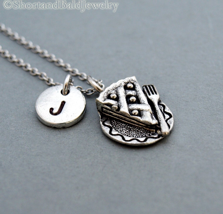 Slice of Pie Necklace, Pie Necklace, Food Charm, Initial Necklace ...