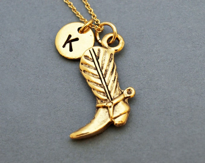 Cowboy Boot Necklace Cowgirl Boot Necklace Antique Gold | Etsy