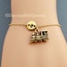 Steam Train Charm Bracelet, Steam Engine, Antique Gold, Initial ...