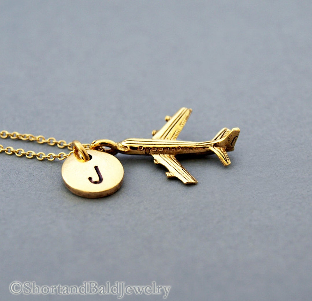 Airplane Charm Necklace, Jet Necklace, Plane Charm, Pilot Charm ...