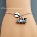 Steam Train Charm Bracelet, Steam Engine, Antique Silver, Initial ...