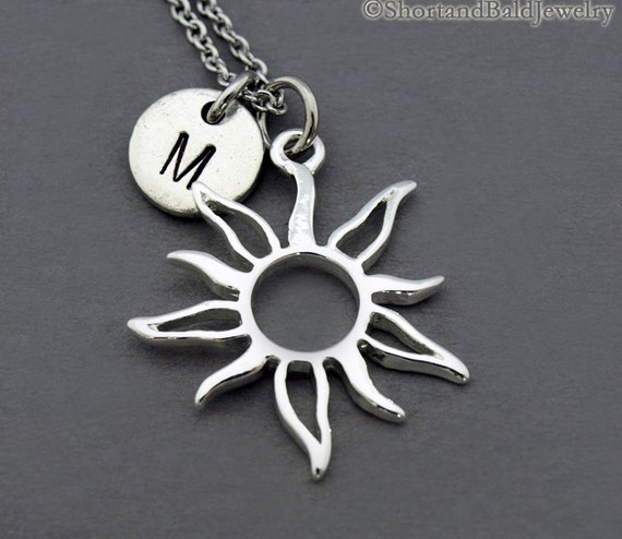 Sun Outline Necklace Sun Charm Jewelry Silver Sun Necklace - Etsy