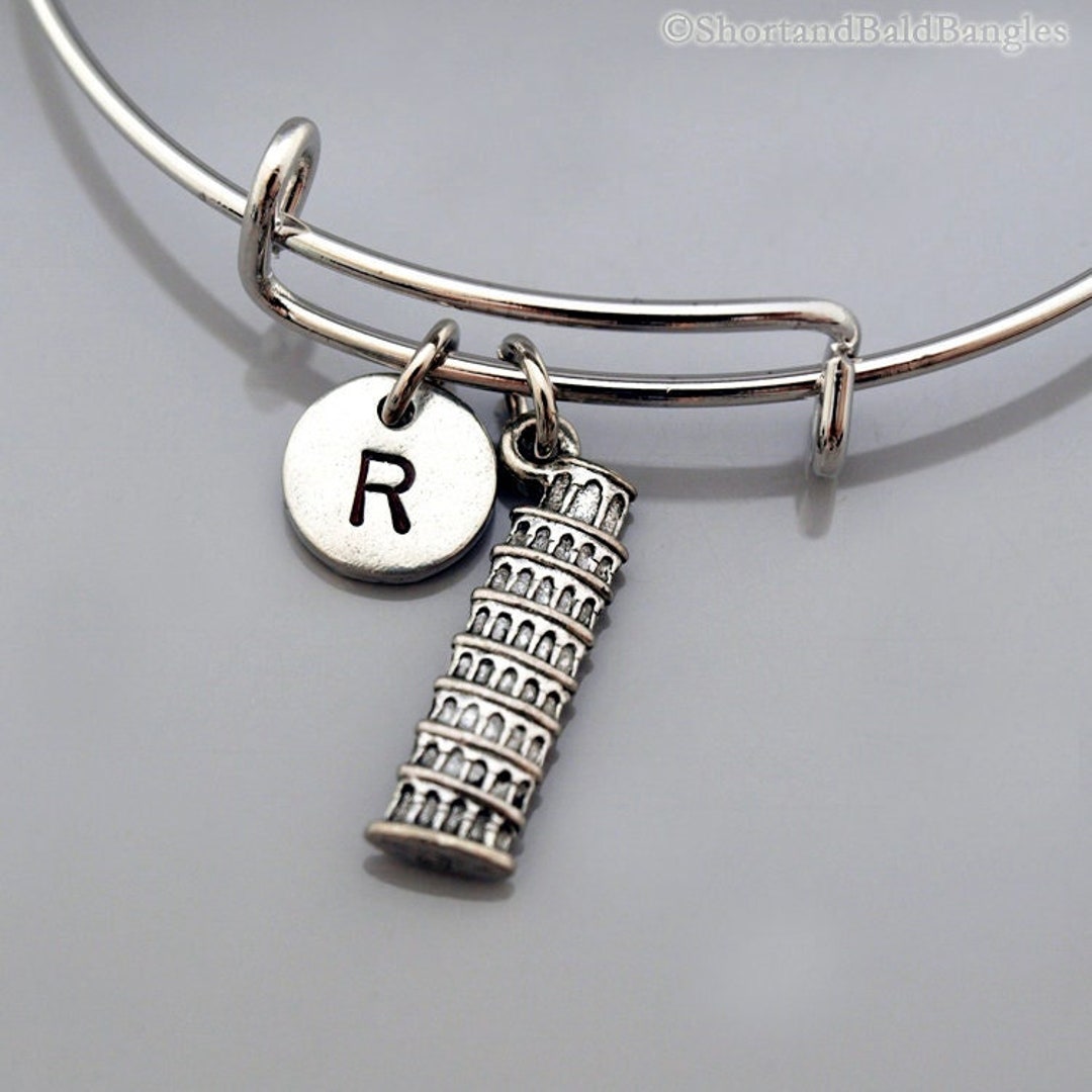 Leaning Tower of Pisa Bangle, Tower of Pisa Bracelet, Pisa Charm ...