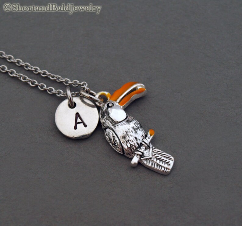 Toucan Necklace, Toucan Charm, Toucan Charm Jewelry, Initial Necklace ...