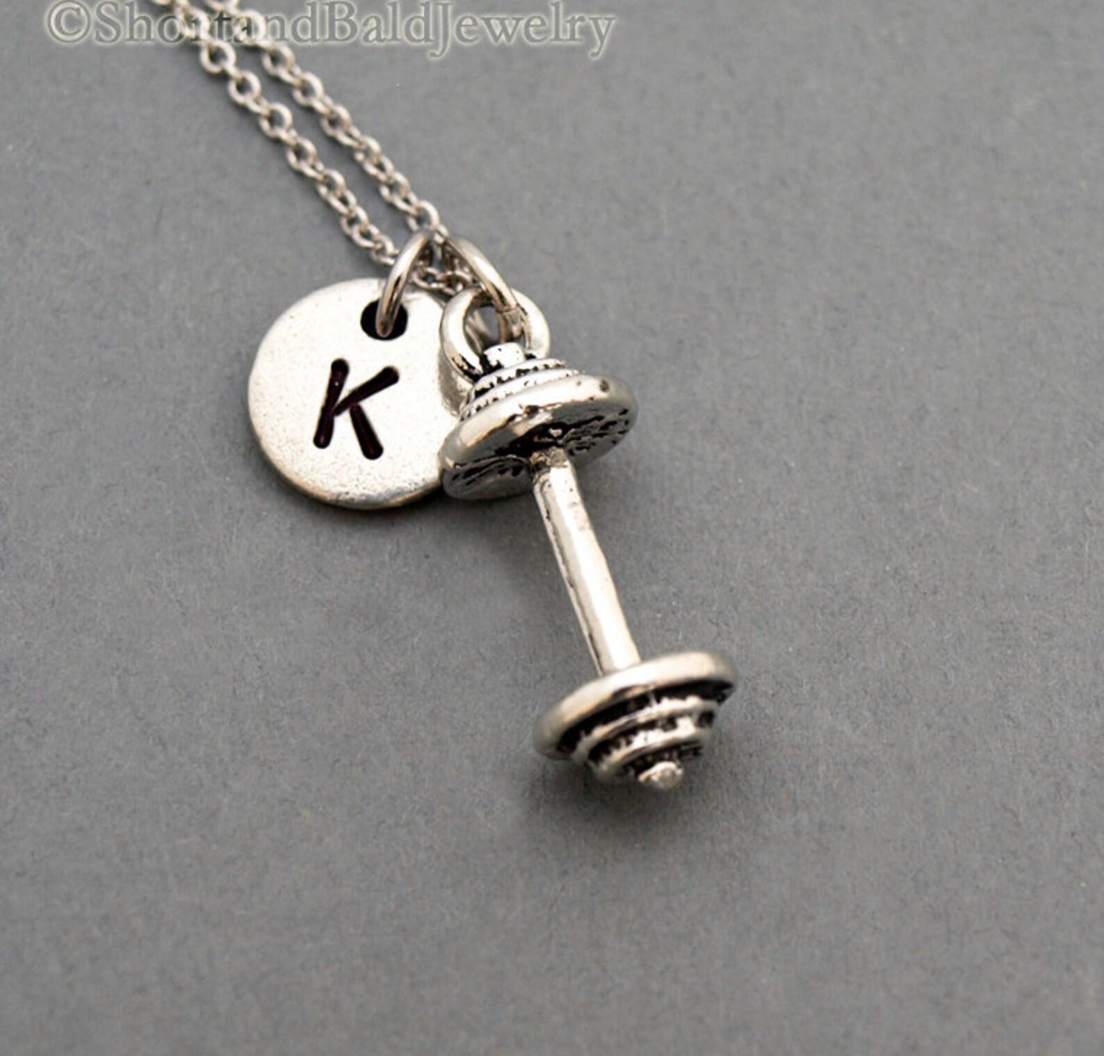 Barbell Necklace Barbell Charm Fitness Weightlifting - Etsy