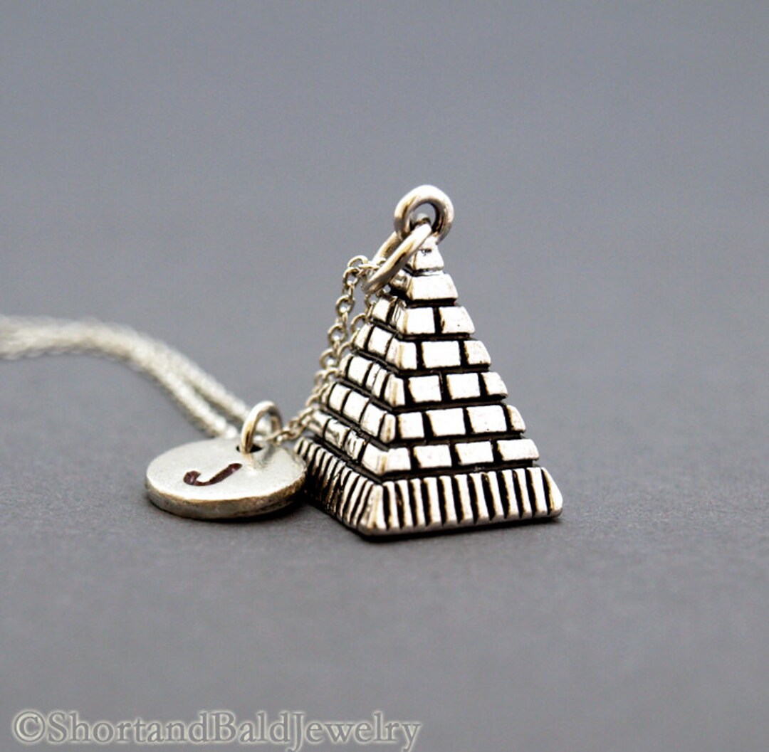 Pyramid Necklace, Silver Pyramid, Egyptian Pyramid Jewelry, Antique ...