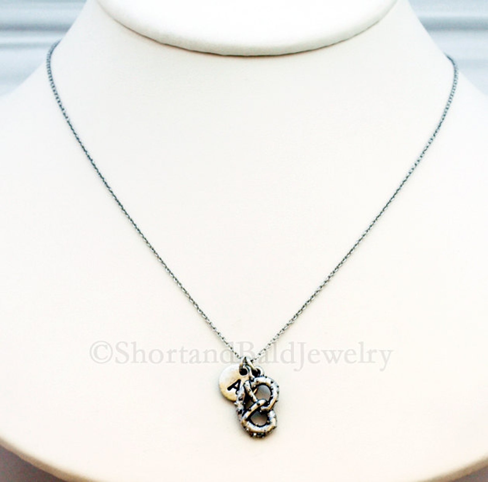 Pretzel Necklace Pretzel Charm Food Charm New York Initial - Etsy