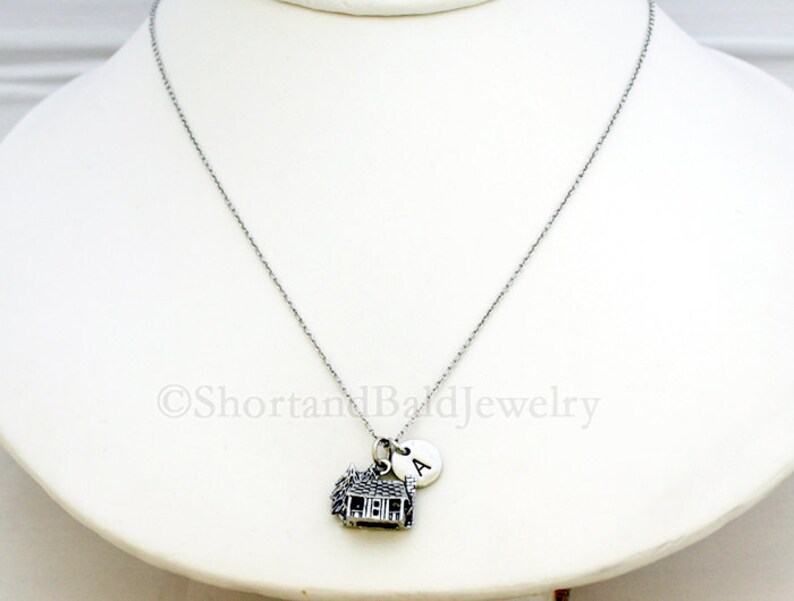 Log Cabin Necklace, Cottage, Log House, Silver Cottage Log Cabin Charm ...